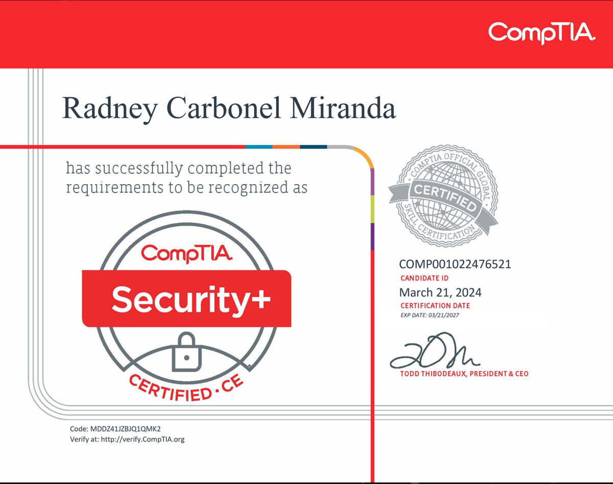 CompTIA Security Plus (SY0-701) – CyberSecRad by Radney Miranda